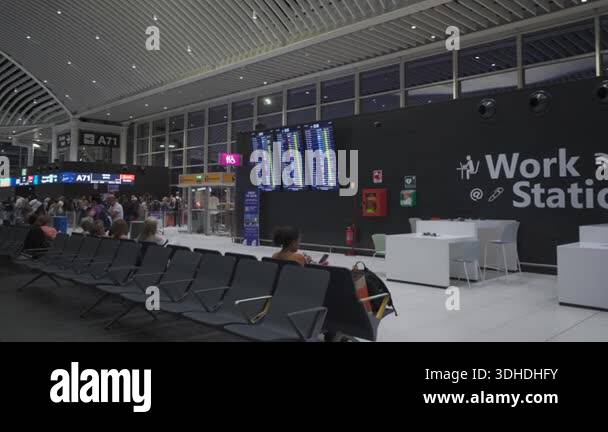 October 7, 2023. Rome. Italy. Interior inside Aeroporto di Roma ...