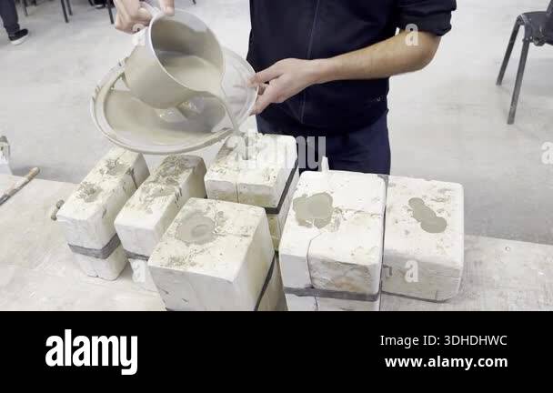 Demonstrates both casting and throwing techniques in the production of ...