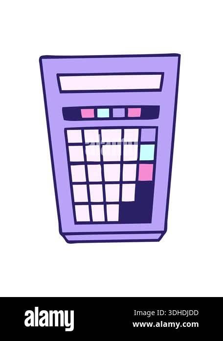 jiggle motion animation of quirky cartoon calculator Stock Video ...