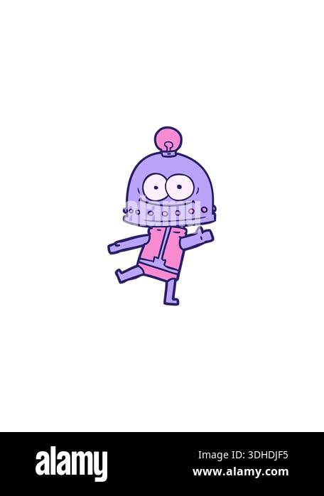 sales flash animation of happy cartoon robot with light bulb Stock ...