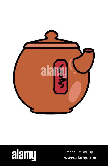 pixelize effect animation of a traditional japan tea pot Stock Video ...