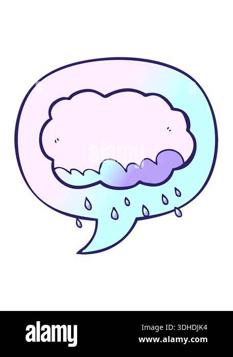 jiggle motion animation of rain cloud with speech bubble in smooth gradient style Stock Video ...