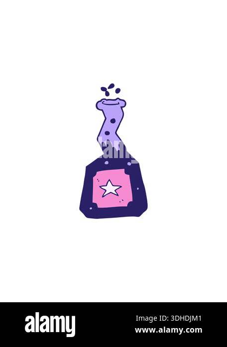 starburst effect animation of cartoon doodle experiment potions Stock ...
