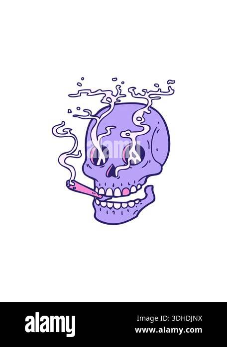 splitting effect animation of smoking skull Stock Video Footage - Alamy