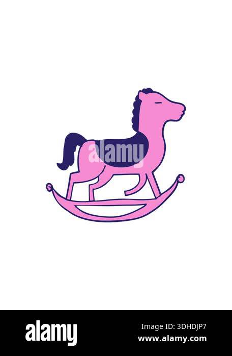 sales flash animation of cartoon rocking horse Stock Video Footage - Alamy