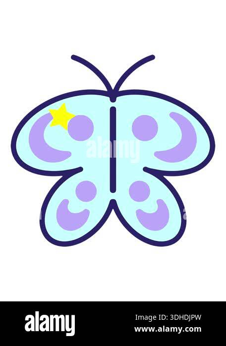 twinkling stars effect animation of simple but cute butterfly drawing ...