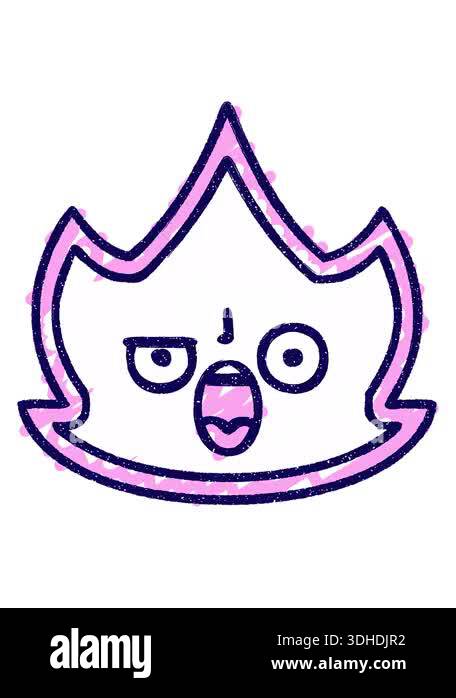 neon light effect animation of Flame Character Chalk Drawing Stock ...