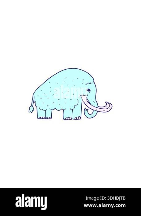 radioactive glowing animation of cartoon drawing of a mammoth Stock ...