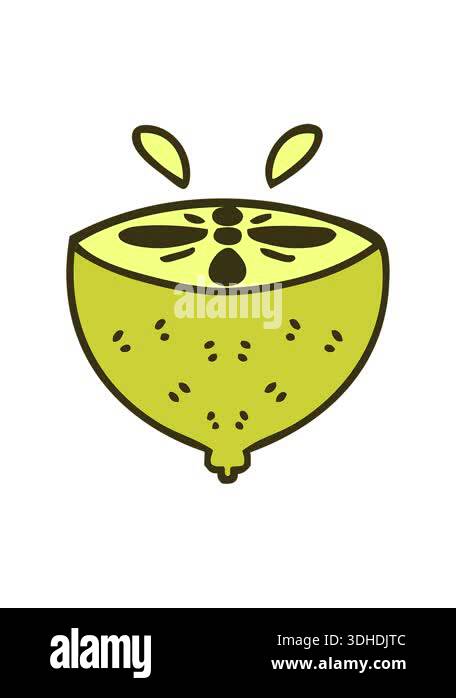 changing color animation of hand drawn quirky cartoon lime Stock Video ...