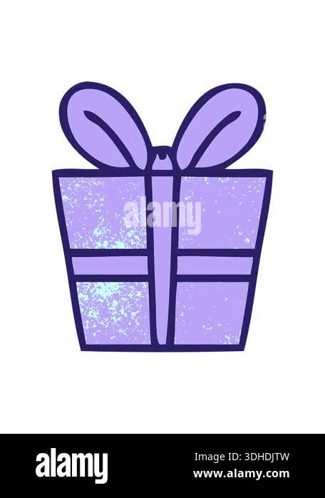 jiggle and pause animation of hand drawn cartoon present Stock Video ...