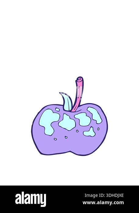 jumping motion animation of freehand drawing of a cartoon apple Stock ...