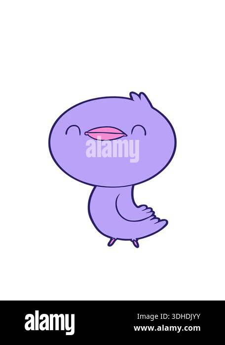 bobbing motion animation of hand drawn cartoon of a bird Stock Video ...