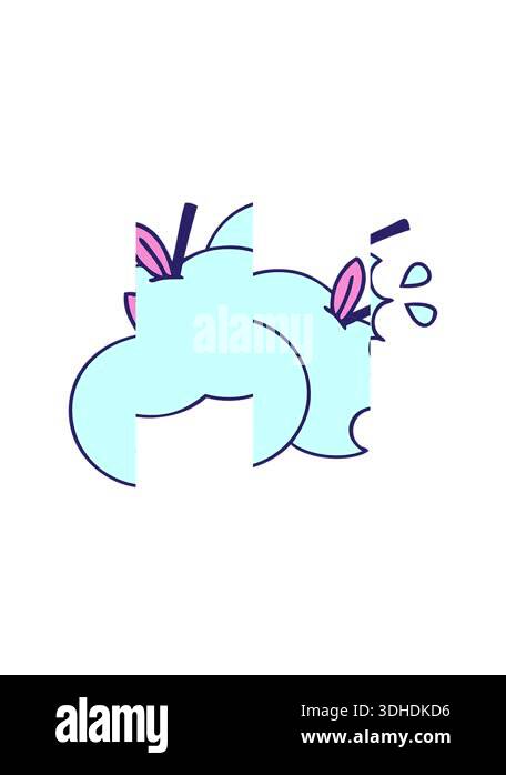 splitting motion animation of cute cartoon juicy apple Stock Video ...