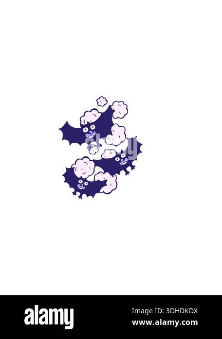 horizontally vibrating animation of cartoon bats Stock Video Footage ...