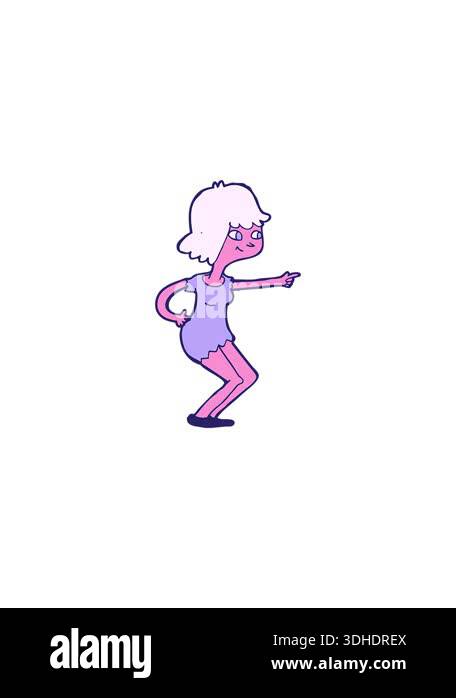 sales flash animation of cartoon girl pointing Stock Video Footage - Alamy