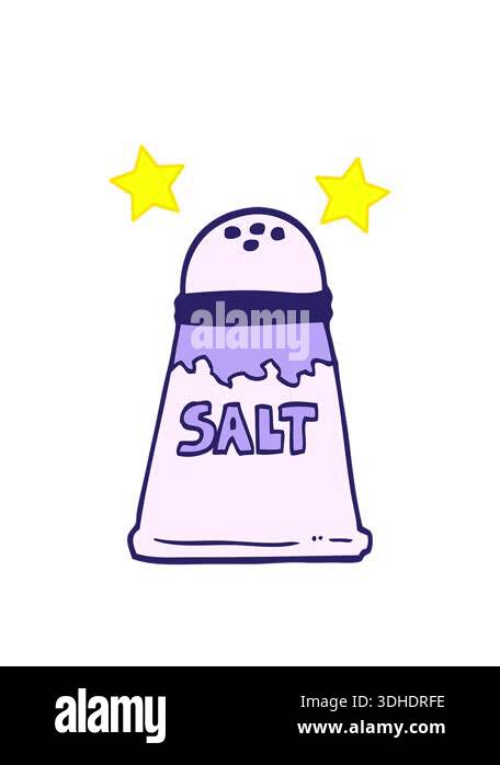 spinning stars animation of hand drawn doodle style cartoon salt shaker ...
