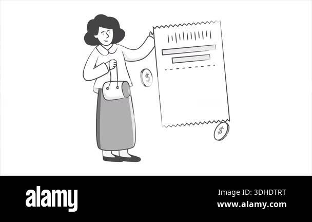 Receipt 2D Animation MP4 File Stock Video Footage - Alamy