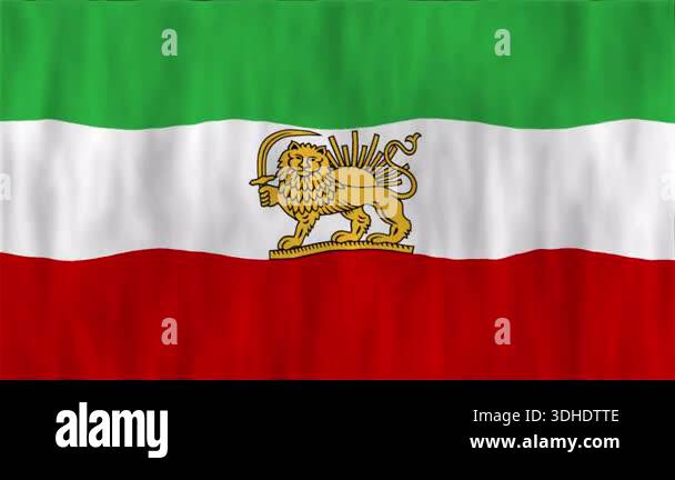 Waving Iranian Flag With Lion and Sun Video Motion Stock Video Footage ...
