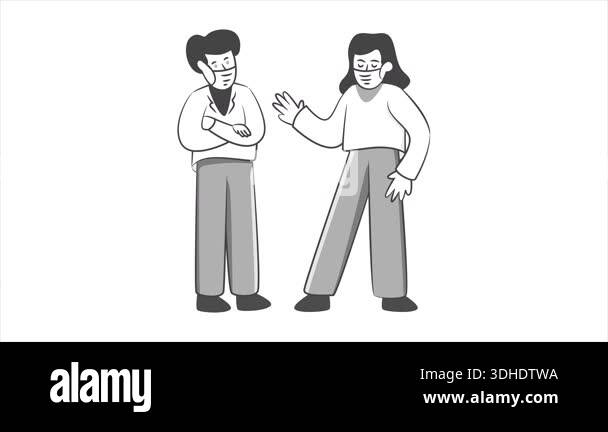 People Wearing A Mask 2D Animation MP4 File Stock Video Footage - Alamy