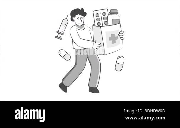 Medicine 2D Animation MP4 File Stock Video Footage - Alamy