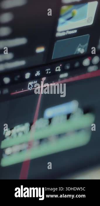 Timeline and editing tools from a video editing software Stock Video ...