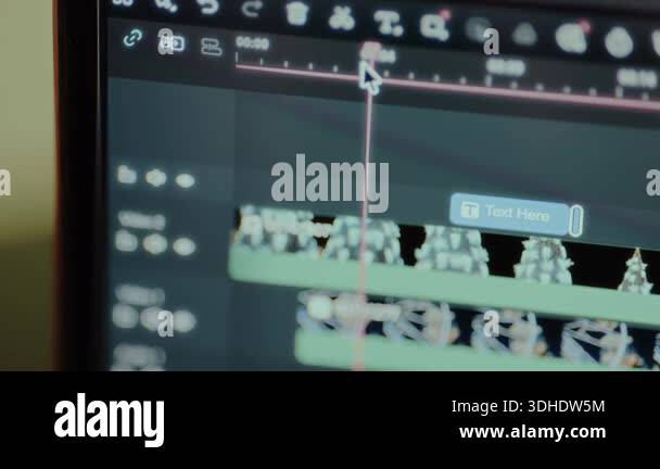 Scissor icon on timeline, trim function in a video editing application ...