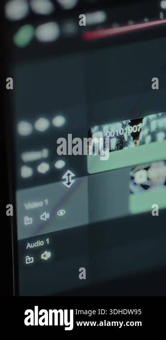Clip on a timeline within a video editing software interface Stock ...