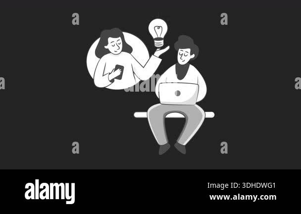 Group Discussion 2D Graphic motion Animation alpha channel Stock Video ...