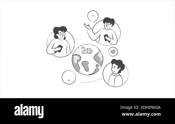 Social Interaction 2D Animation MP4 File Stock Video Footage - Alamy