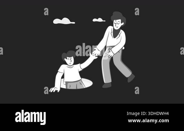 Helping Each Other 2D Graphic motion Animation alpha channel Stock ...