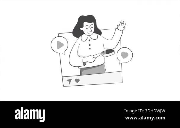 Influencer 2D Animation MP4 File Stock Video Footage - Alamy