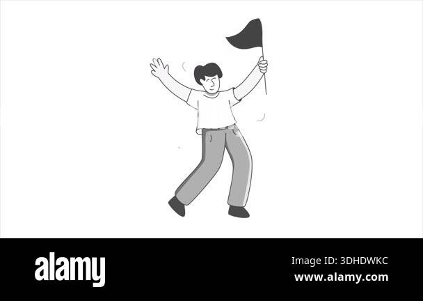 Celebrating Success 2D Animation MP4 File Stock Video Footage - Alamy