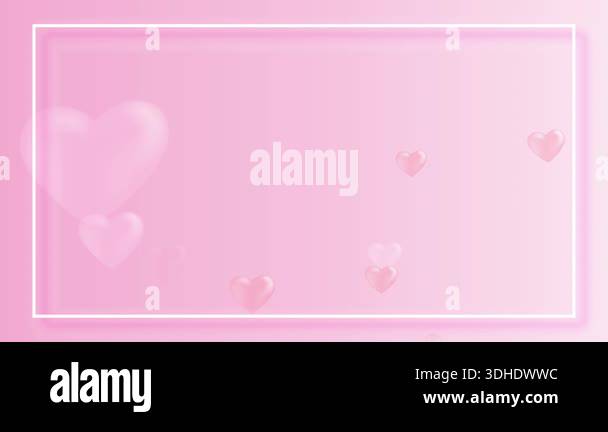 Valentines Day Pink Heart Animation Floating Upward on Dreamy Pastel ...
