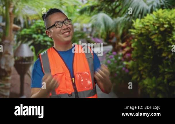 Man orange reflective vest Stock Videos & Footage - HD and 4K Video ...