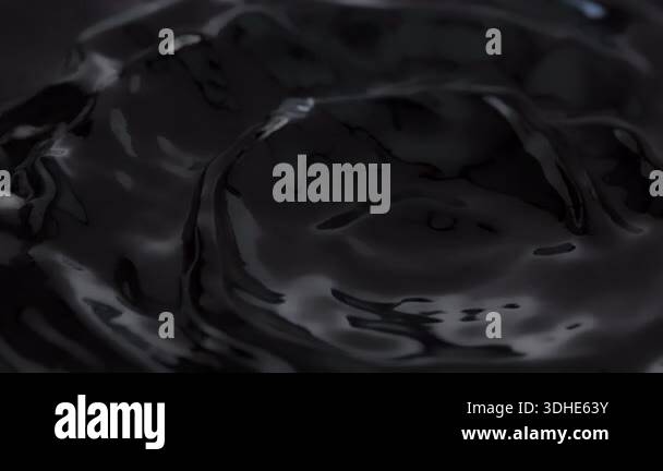 Super Slow Motion Shot of a Swirling Dark Liquid in a Circular Shape at ...