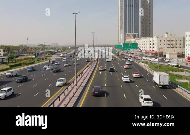 Dubai, United Arab Emirates, December 10, 2025 Cars move along a busy ...