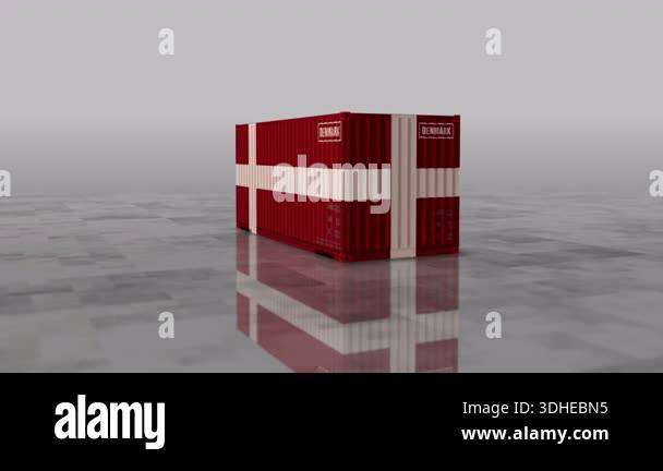 Denmark export import and production cargo containers in port terminal ...