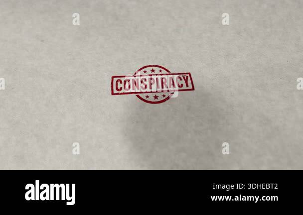 Conspiracy theory stamp loopable and seamless animation. Hand stamping ...