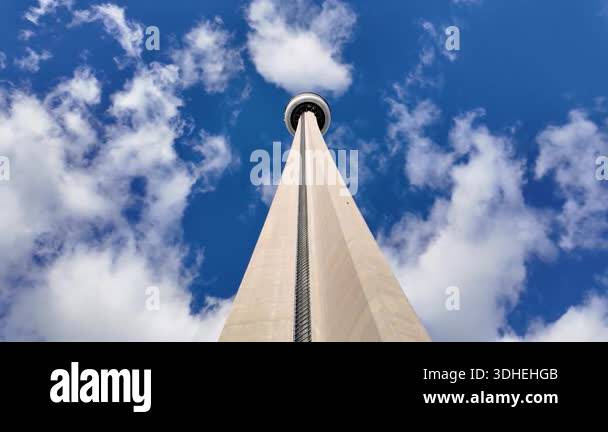 Low angle view of CN Tower. Toronto, Canada - November 8, 2024 Stock ...
