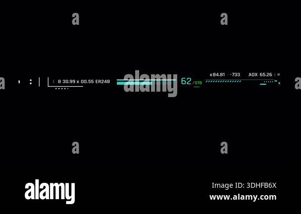 Futuristic AI visual core HUD interface animation displaying abstract ...
