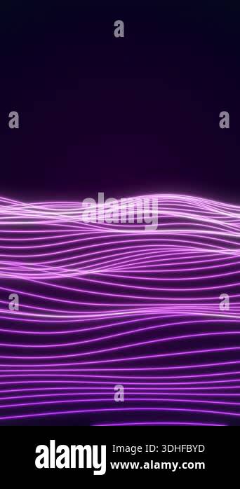 3D colourful visualisation of pink and violet waves. 4K wavy abstract ...