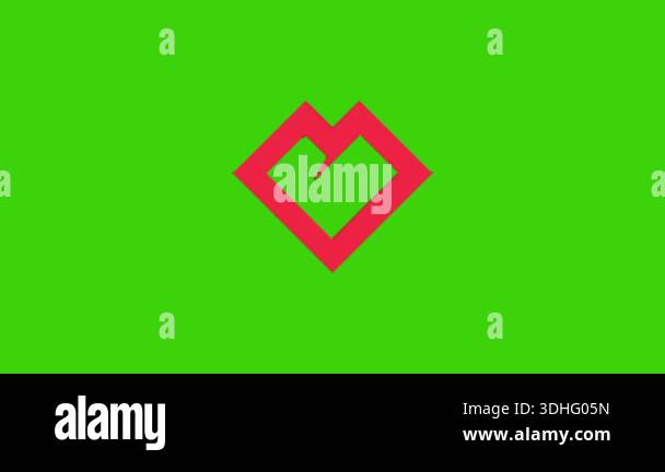 Love animation on green background Stock Video Footage - Alamy
