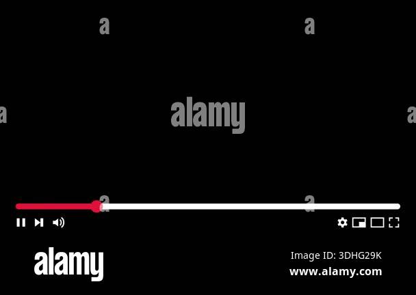 4K Video player interface overlay. Minimalist media player skin with ...