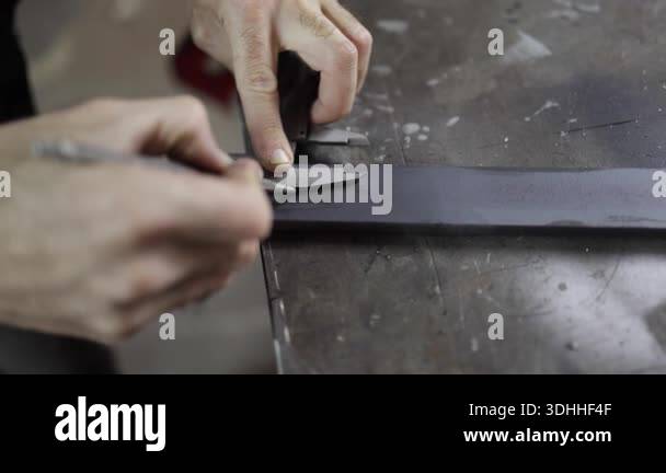 Metalworking layout marking machinist measuring Stock Videos & Footage ...