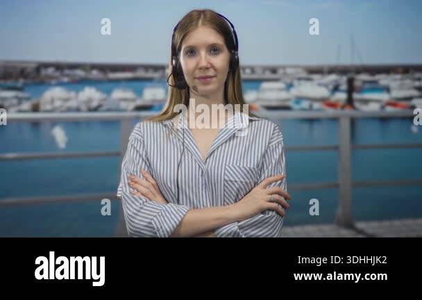 Woman wearing headset crossing Stock Videos & Footage - HD and 4K Video ...