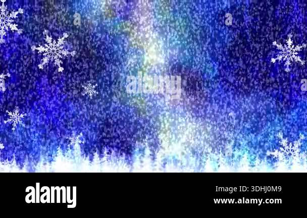 Snow falling in a watercolor night sky Stock Video Footage - Alamy