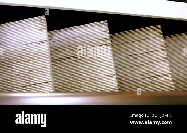 Close-up of moving steps on an escalator Stock Video Footage - Alamy