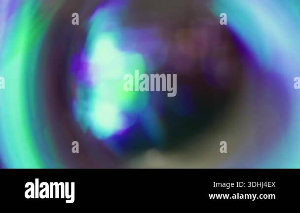Flare portal defocused. Fluorescent reflection. Purple red green ...