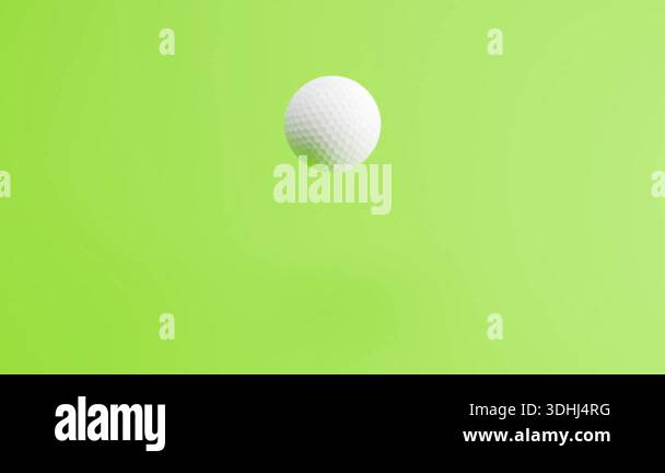 Golf Ball Bouncing Seamless Loop on Green Background, 3D Animation ...