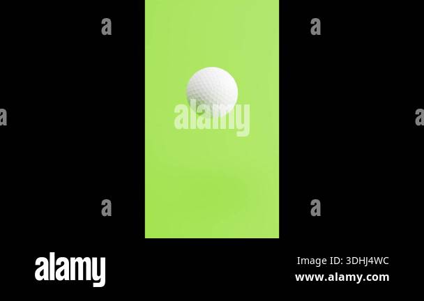 Golf Ball Bouncing Seamless Loop on Green Background with Copy Space ...